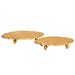 Vintage Oval Wooden Footed Serving Platform Set - Etsy