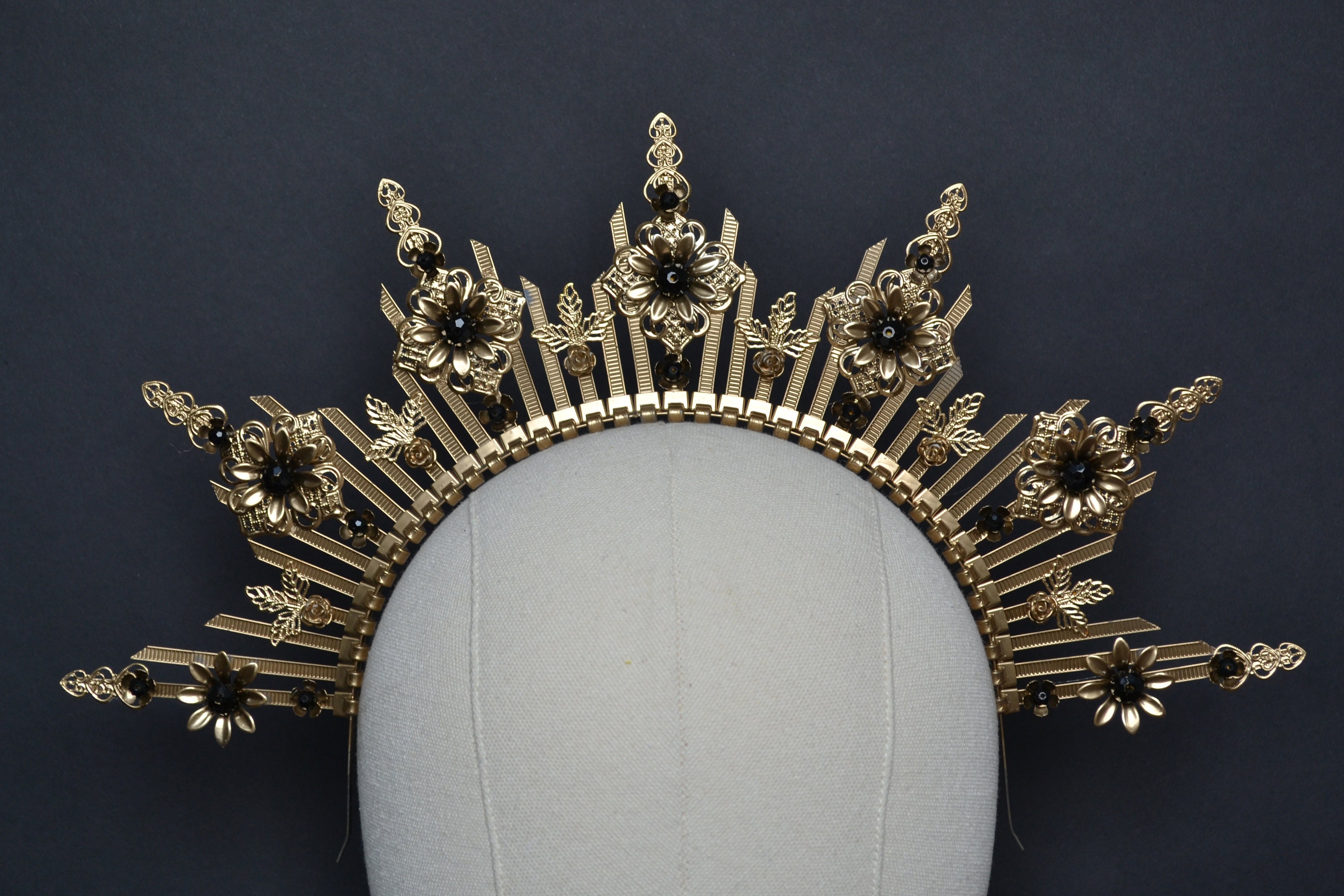 Sun crown goddess crown sunburst crown sun halo headpiece | Etsy