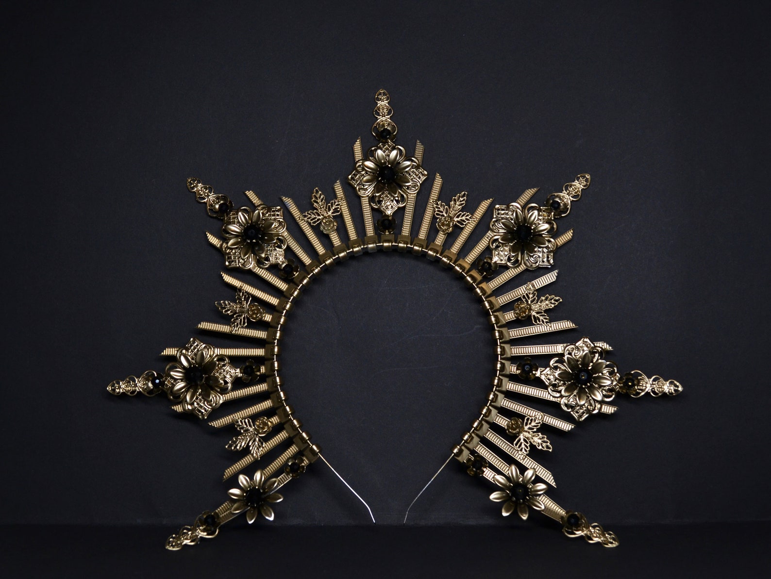 Sun crown goddess crown sunburst crown sun halo headpiece | Etsy