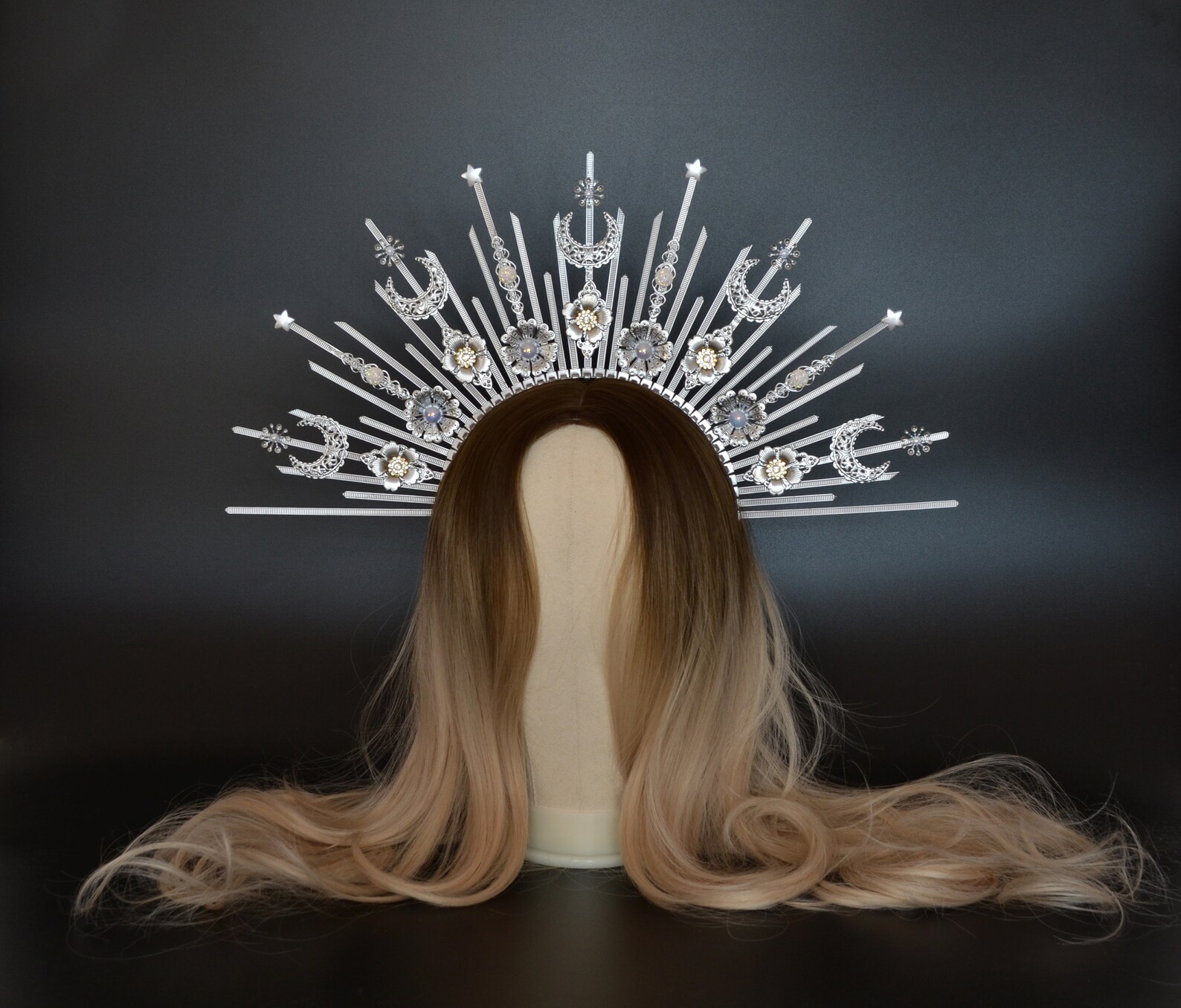 Silver Sun Goddess Crown Sun Crown Headpiece Angel Halo | Etsy Hong Kong