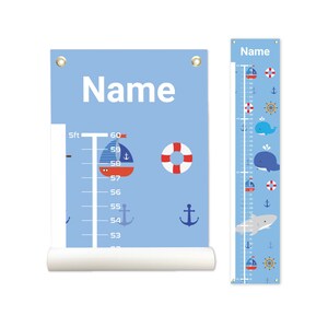 Nautical Theme, Personalized Growth Chart, Height Chart, Kids Growth ...