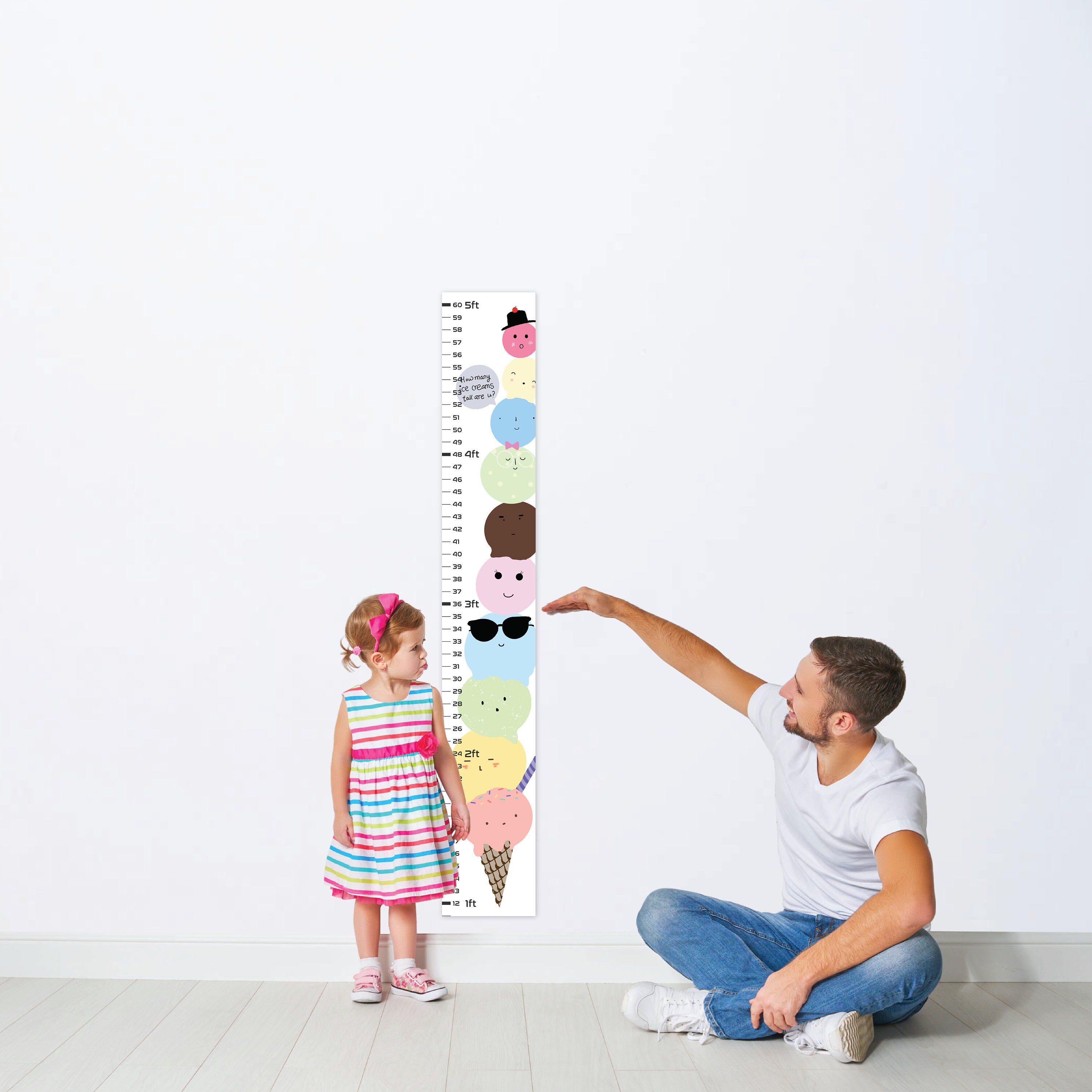 Ice Cream Growth Chart Wall Decal Height Chart Kids Growth - Etsy UK