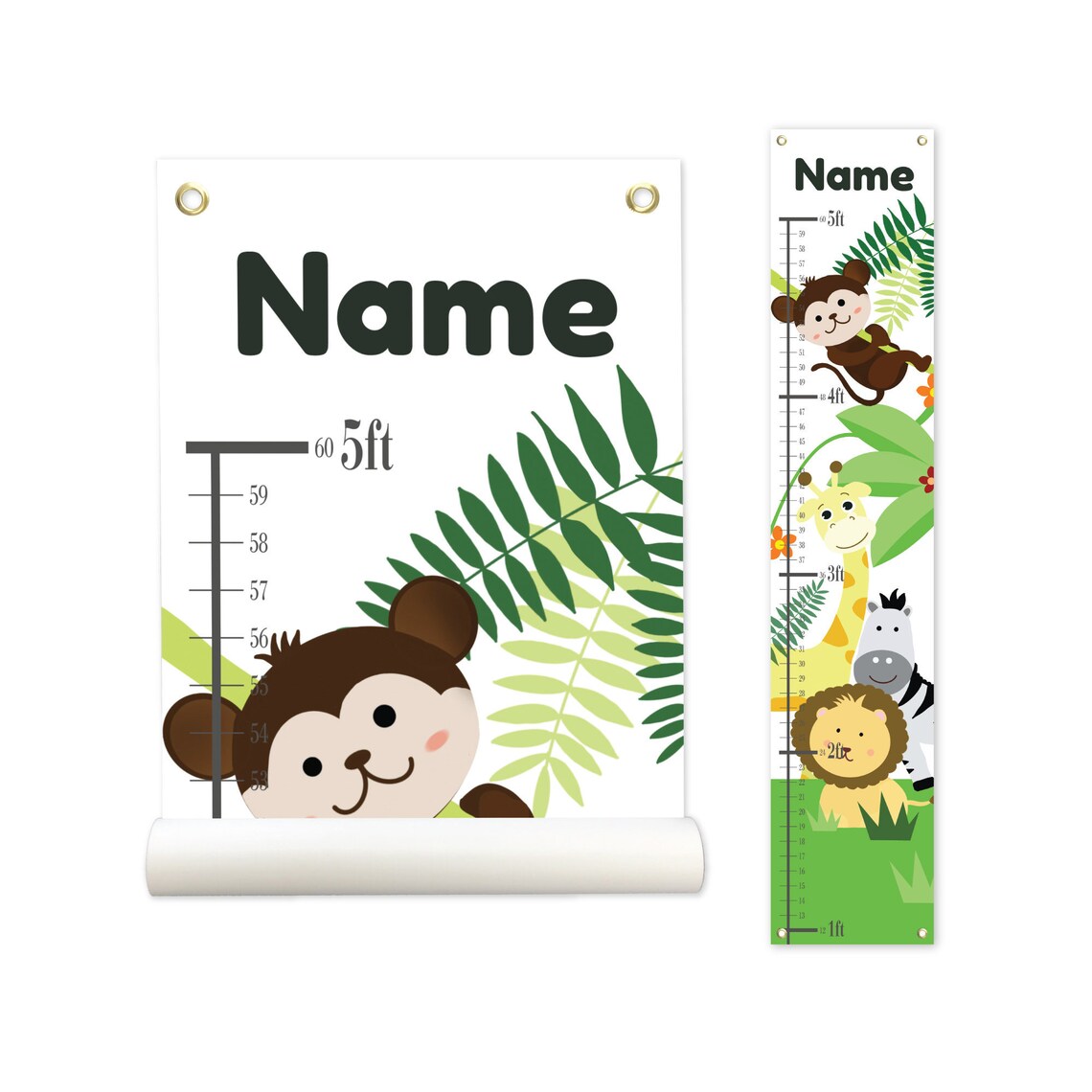Zoo, Personalized Growth Chart, Height Chart, Kids Growth Chart, Growth ...