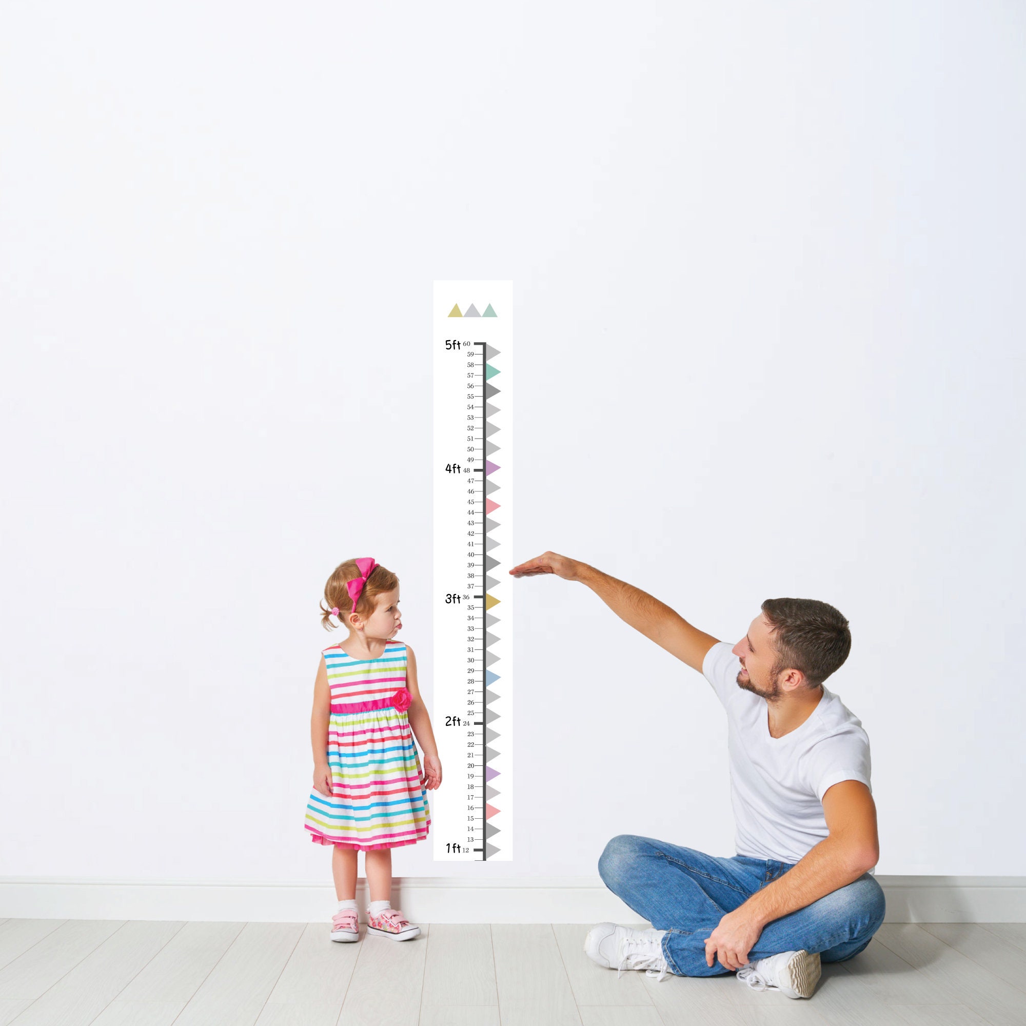 Simple Growth Chart Wall Decal Height Chart Kids Growth | Etsy