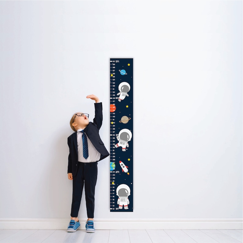 Astronaut Space Growth Chart Wall Decal Height Chart Kids | Etsy