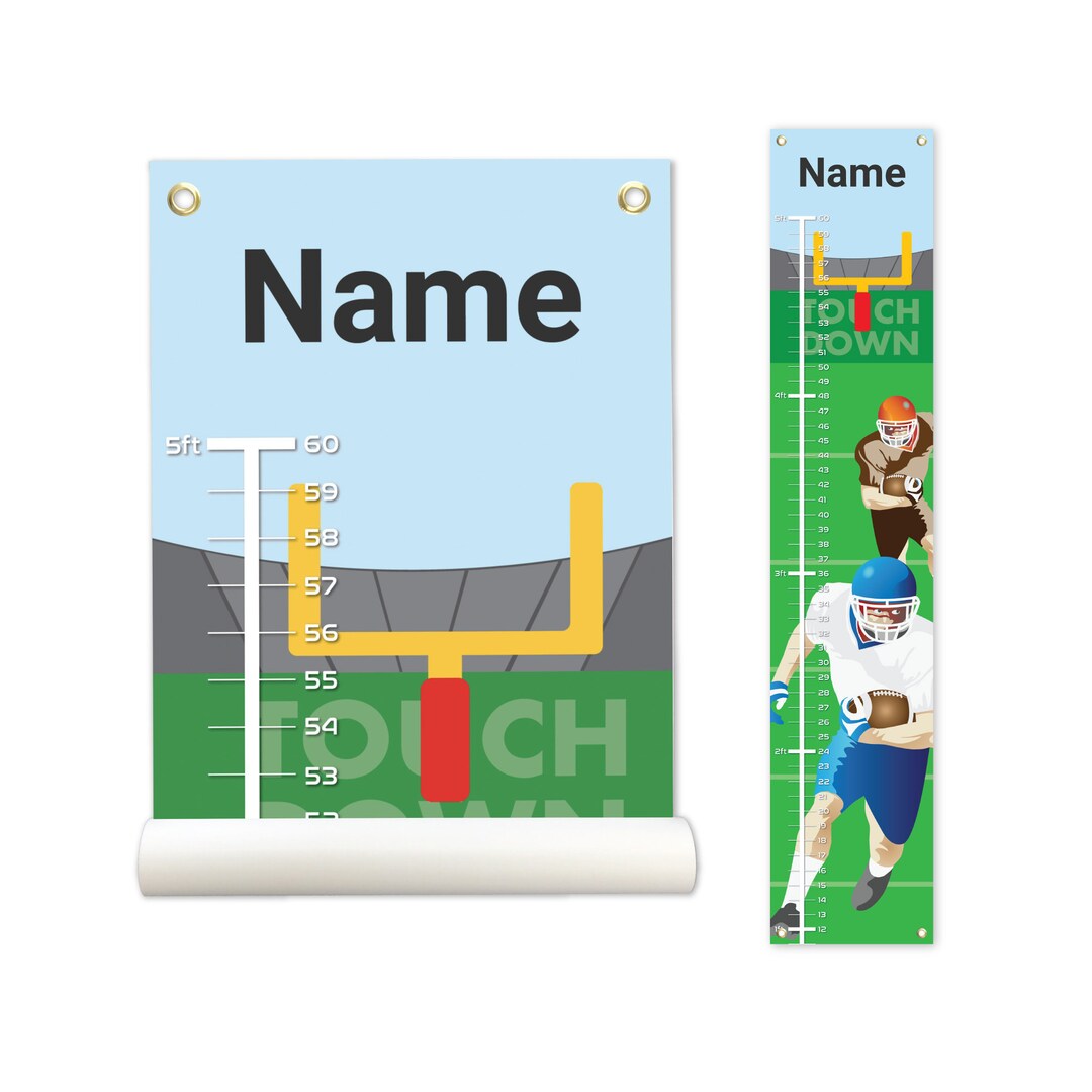 Football, Personalized Growth Chart, Height Chart, Kids Growth Chart ...