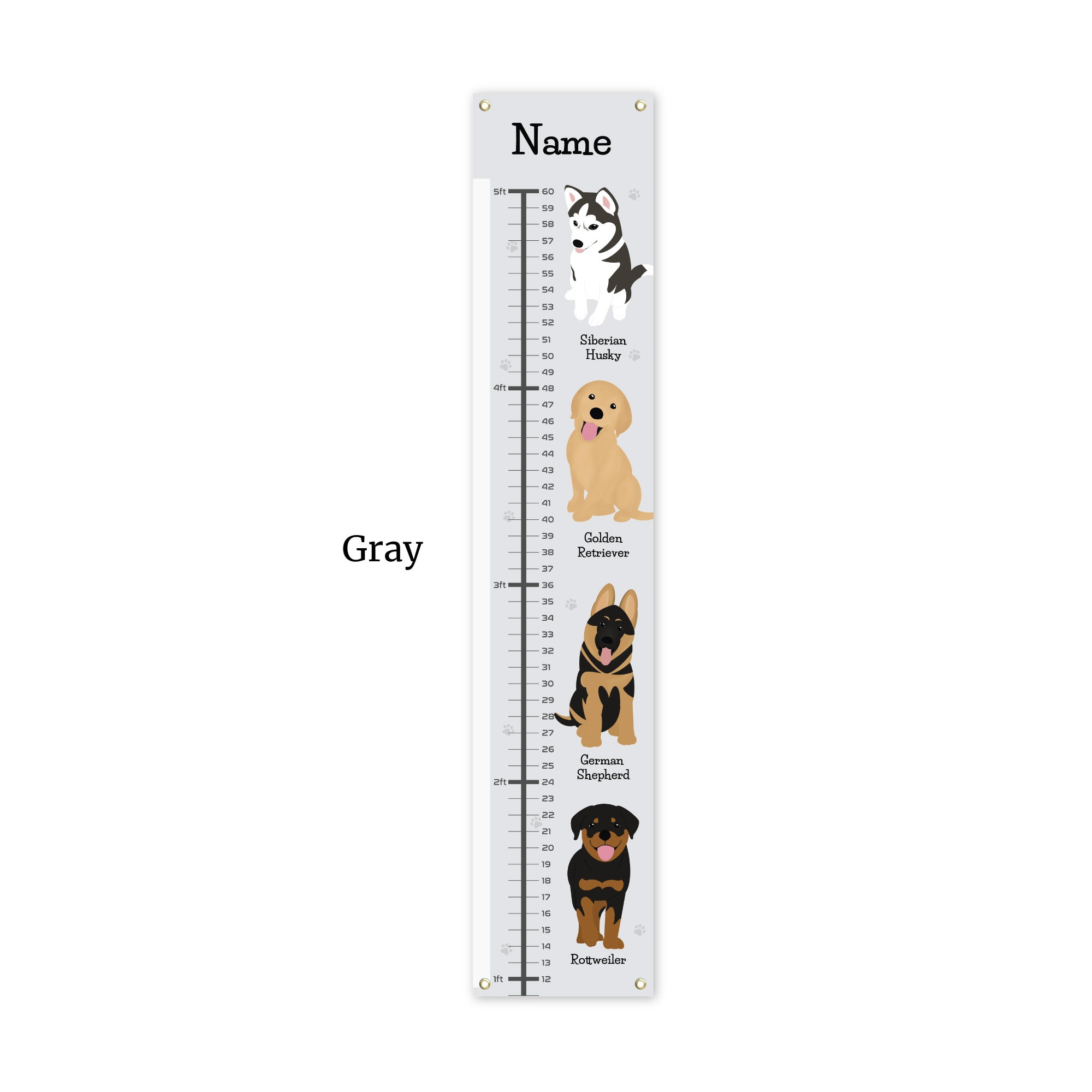 Personalized Growth Chart Dog Themed Growth Chart Height - Etsy
