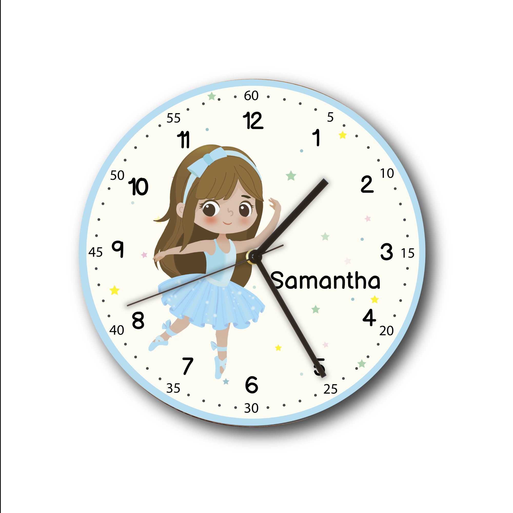 Personalized Kids Wall Clock Girl Wall Clock Educational | Etsy