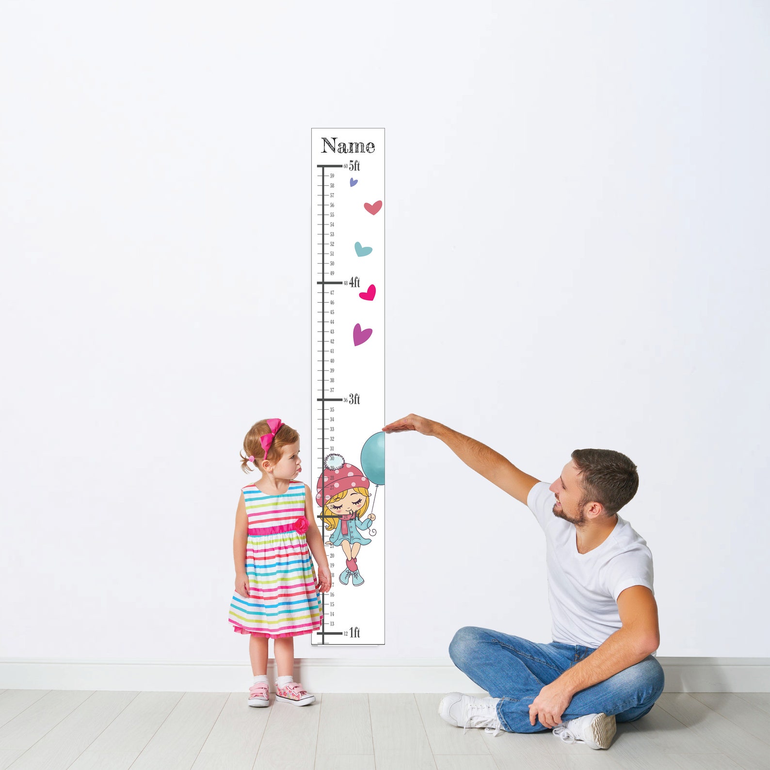 Personalized Growth Chart Wall Decal Height Chart Kids | Etsy