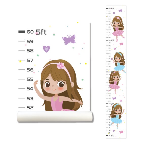 Ballerina Growth Chart Wall Decal Height Chart Kids Growth | Etsy