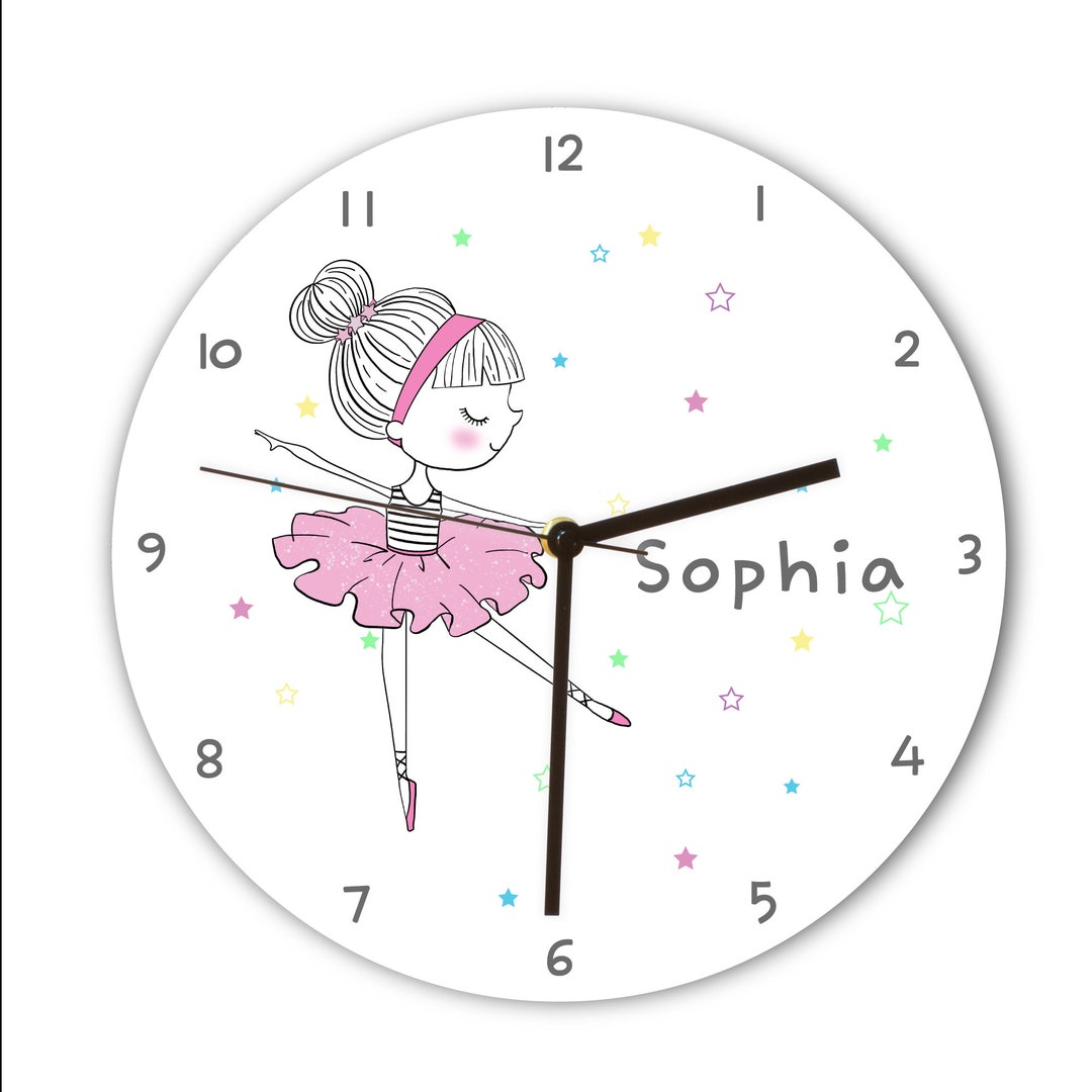 Personalized Kids Wall Clock, Girl Wall Clock, Educational Clock ...