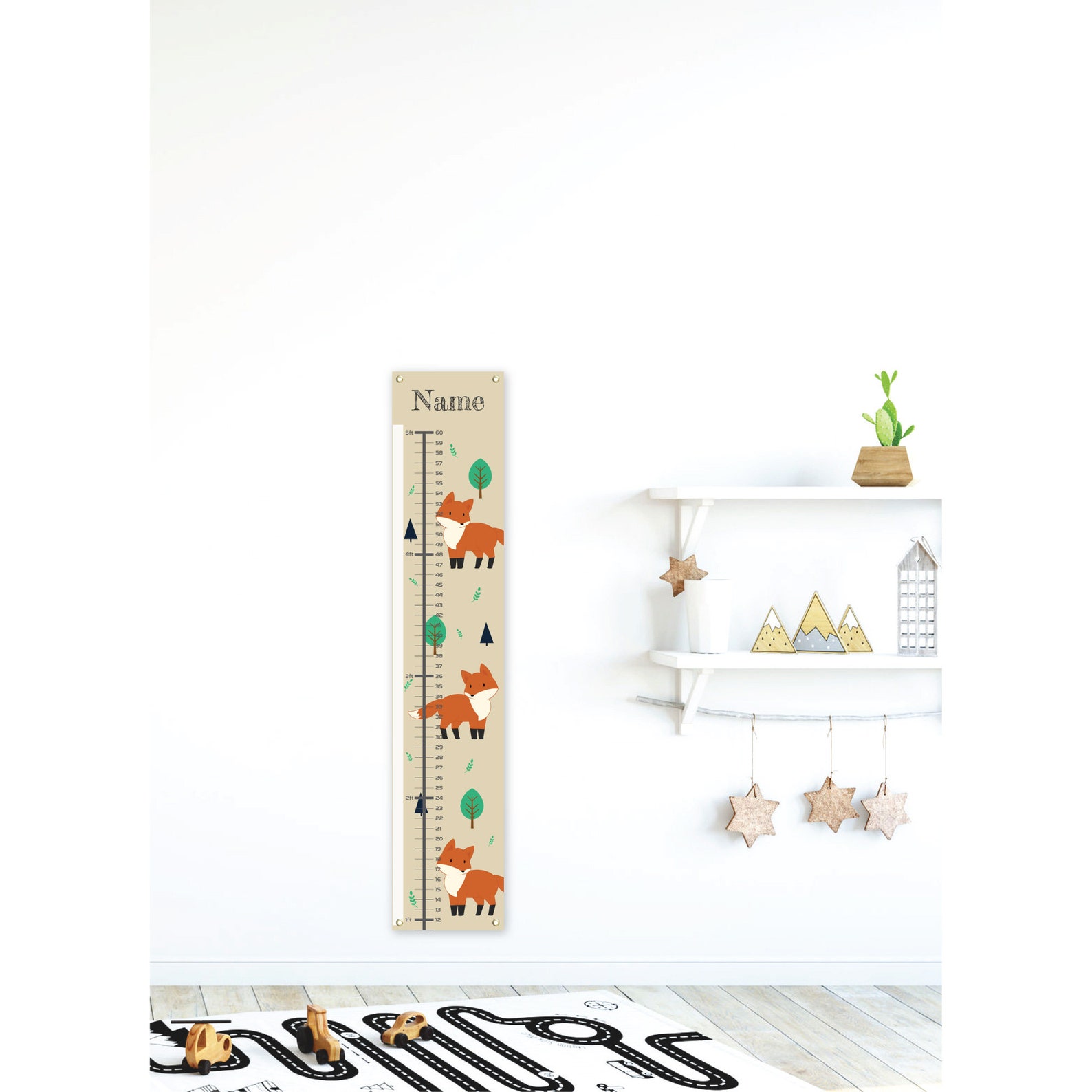 Fox Personalized Growth Chart Height Chart Kids Growth - Etsy