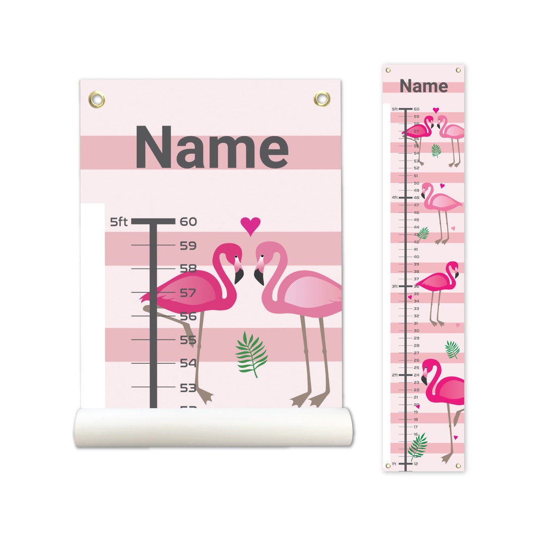 Flamingo, Personalized Growth Chart, Growth Chart, Height Chart, Kids ...