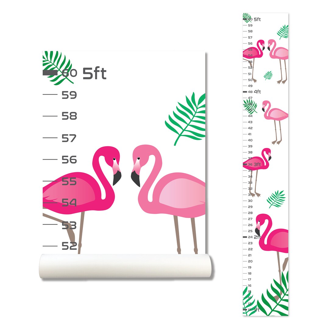 Flamingo, Growth Chart Wall Decal, Height Chart, Kids Growth Chart ...