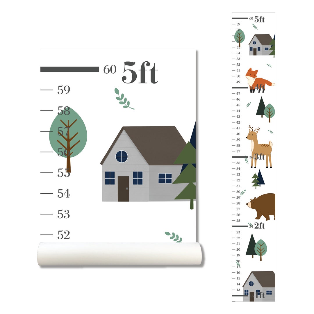 Forest, Growth Chart Wall Decal, Height Chart, Kids Growth Chart ...