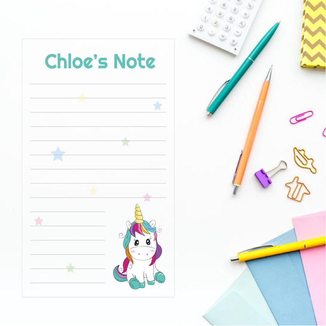 Personalized Kids Notepad | Unicorn | Customized Kids Notepad | Kids ...