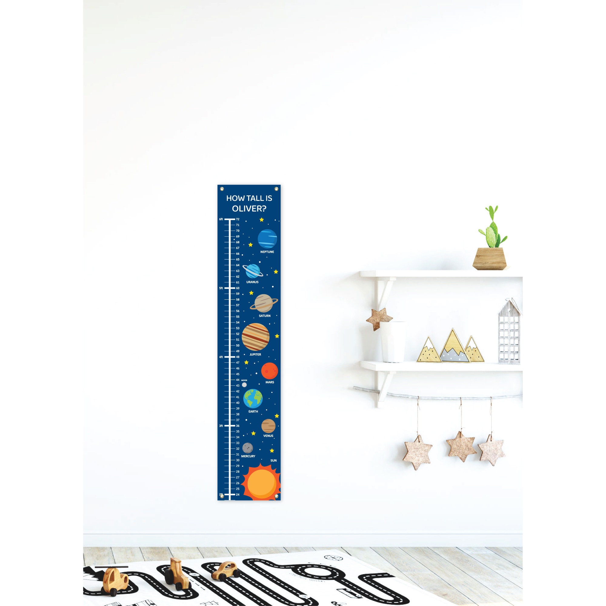 Space Personalized Growth Chart Height Chart Kid Growth | Etsy