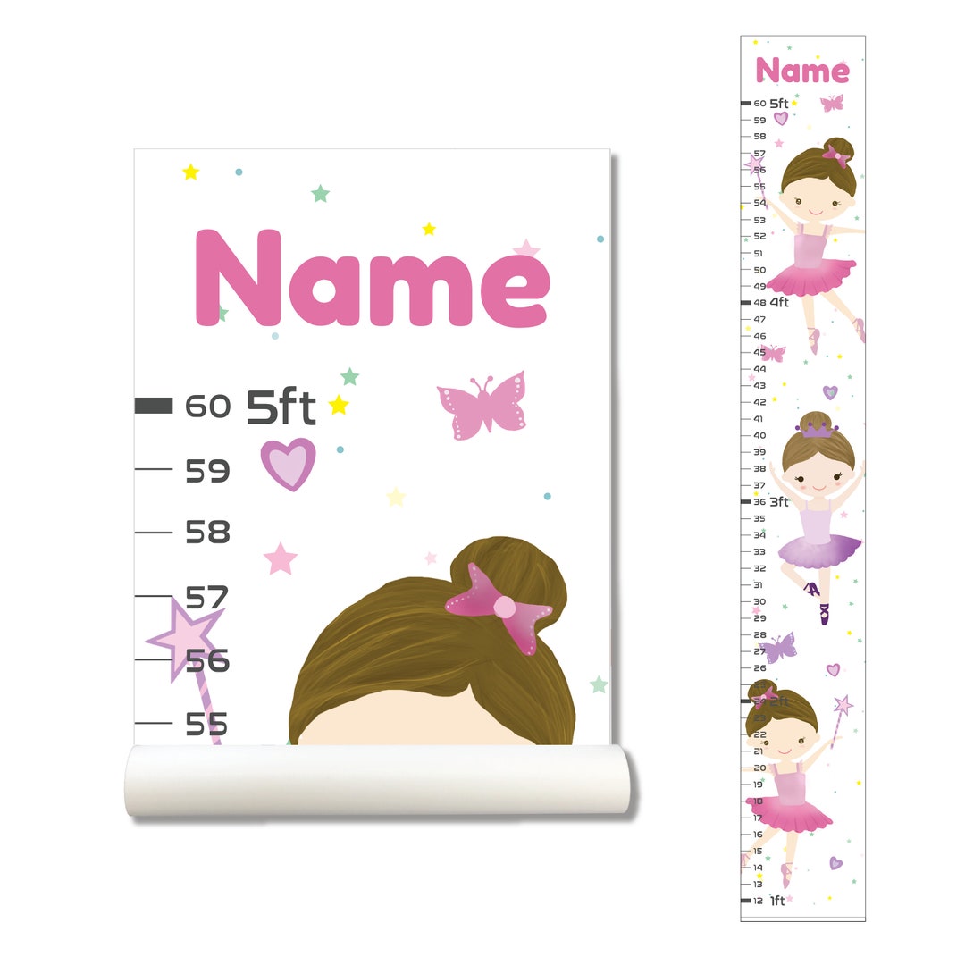 Personalized Growth Chart Wall Decal, Height Chart, Kids Growth Chart ...