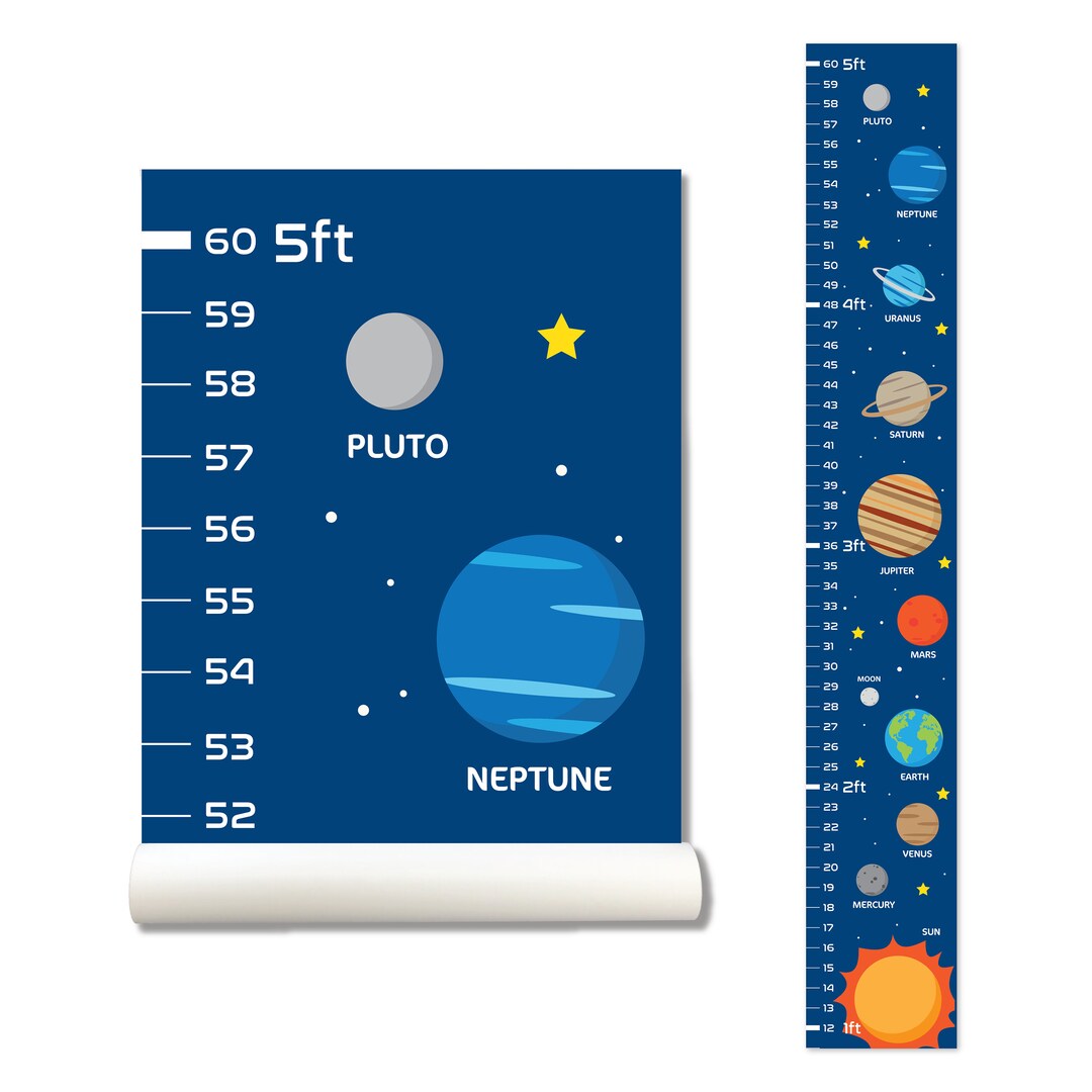 Planet, Growth Chart Wall Decal, Height Chart, Kids Growth Chart ...