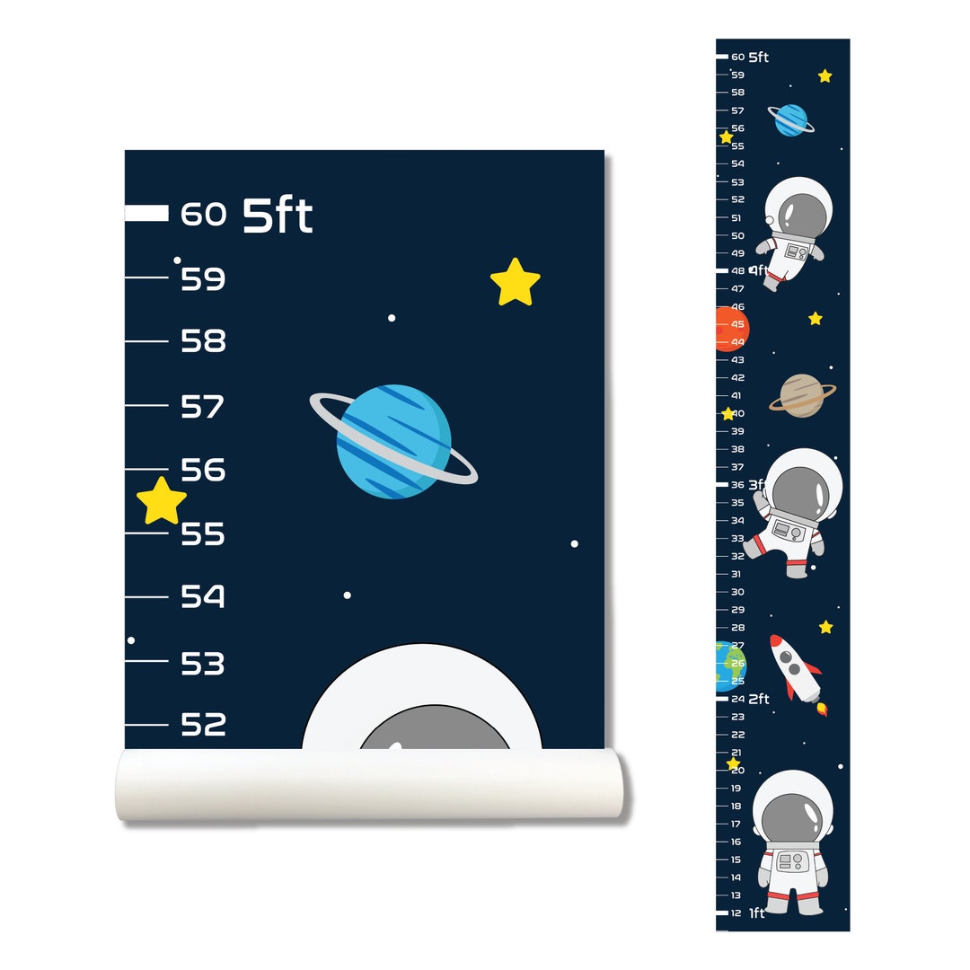 Astronaut, Space, Growth Chart Wall Decal, Height Chart, Kids Growth ...