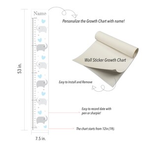 Personalized Growth Chart Wall Decal, Height Chart, Kids Growth Chart ...
