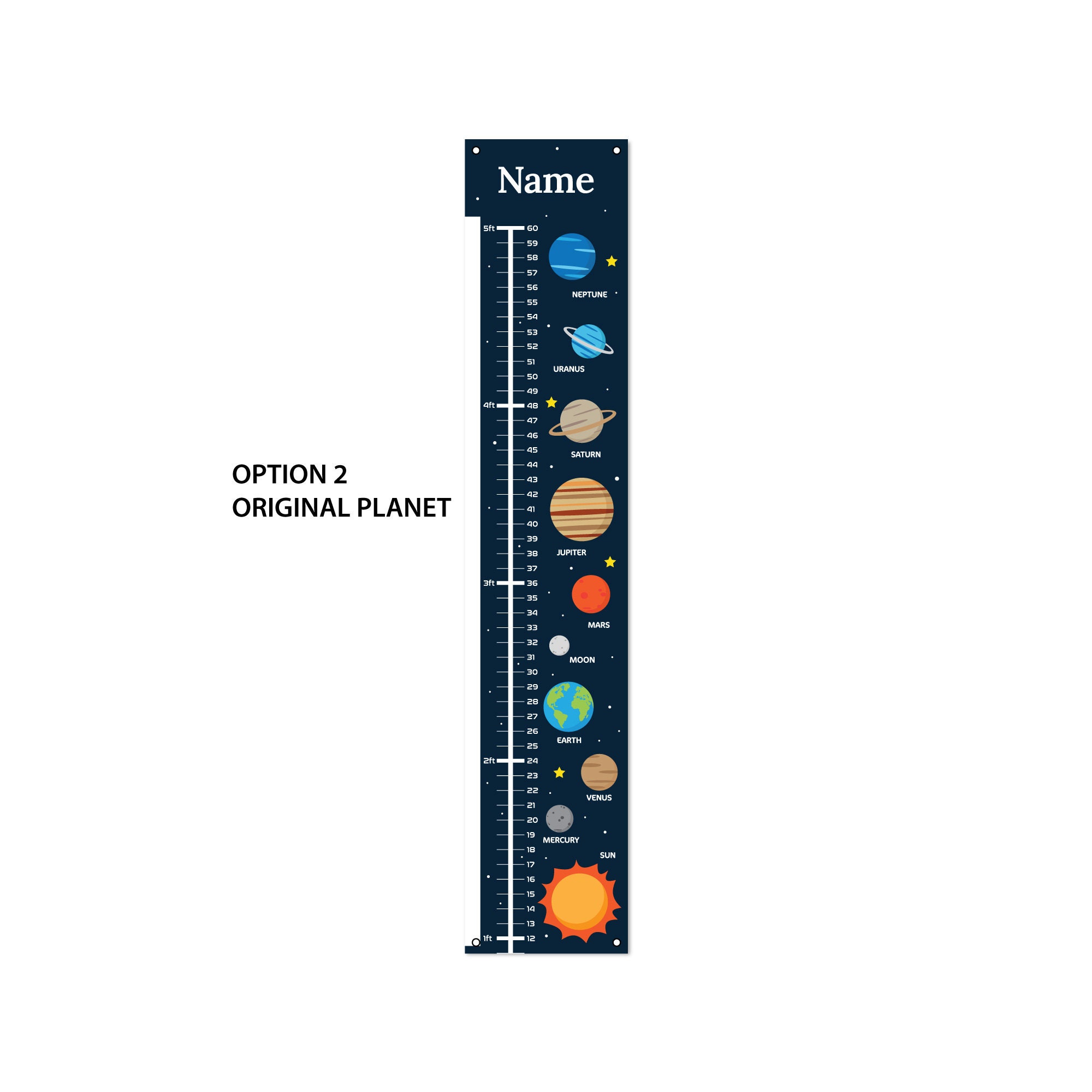 Planet Personalized Growth Chart Height Chart Kids Growth - Etsy