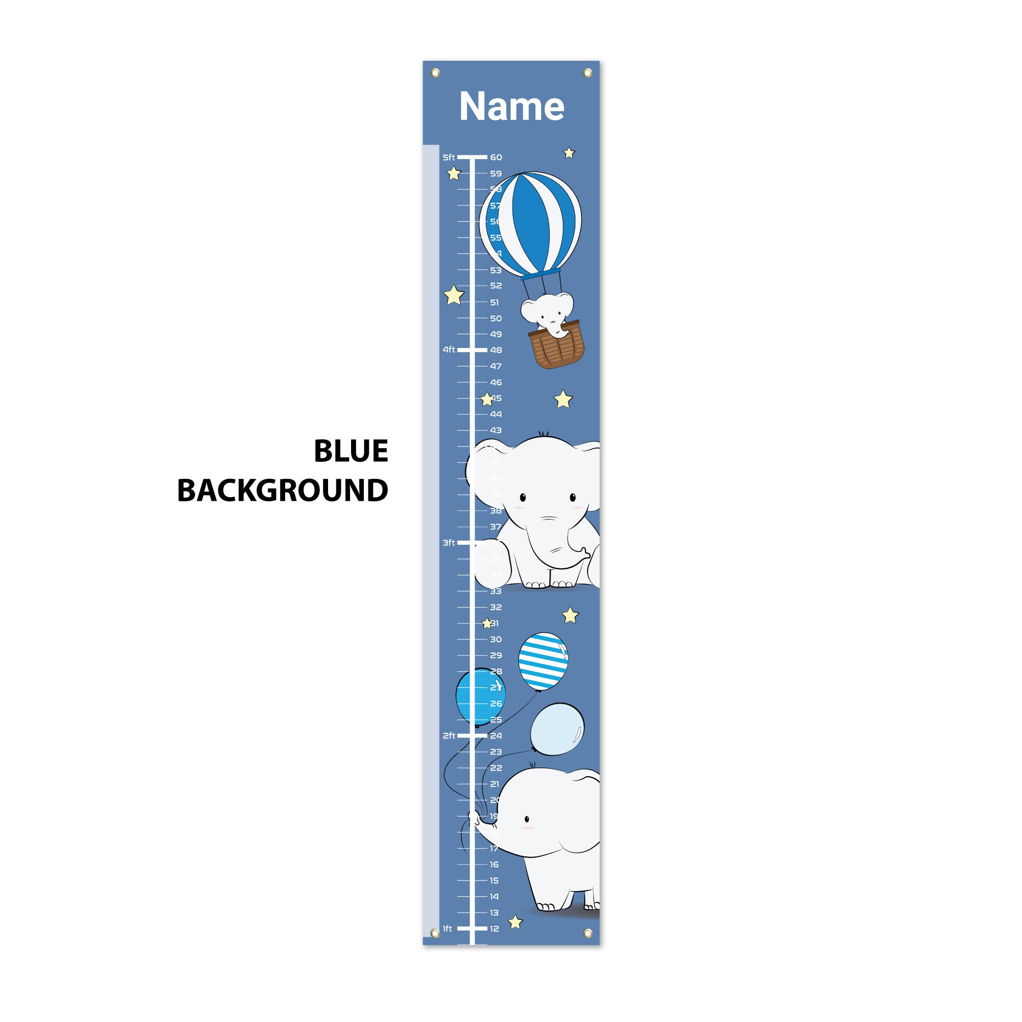 Elephant Personalized Growth Chart Height Chart Kids Growth | Etsy