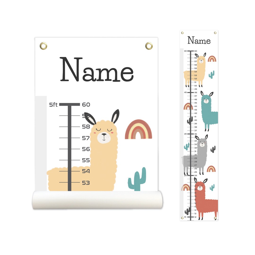Llama, Personalized Growth Chart, Height Chart, Kids Growth Chart ...
