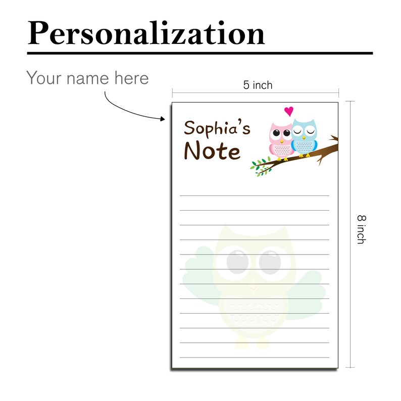 Personalized Kids Notepad Customized Kids Notepad Kids | Etsy