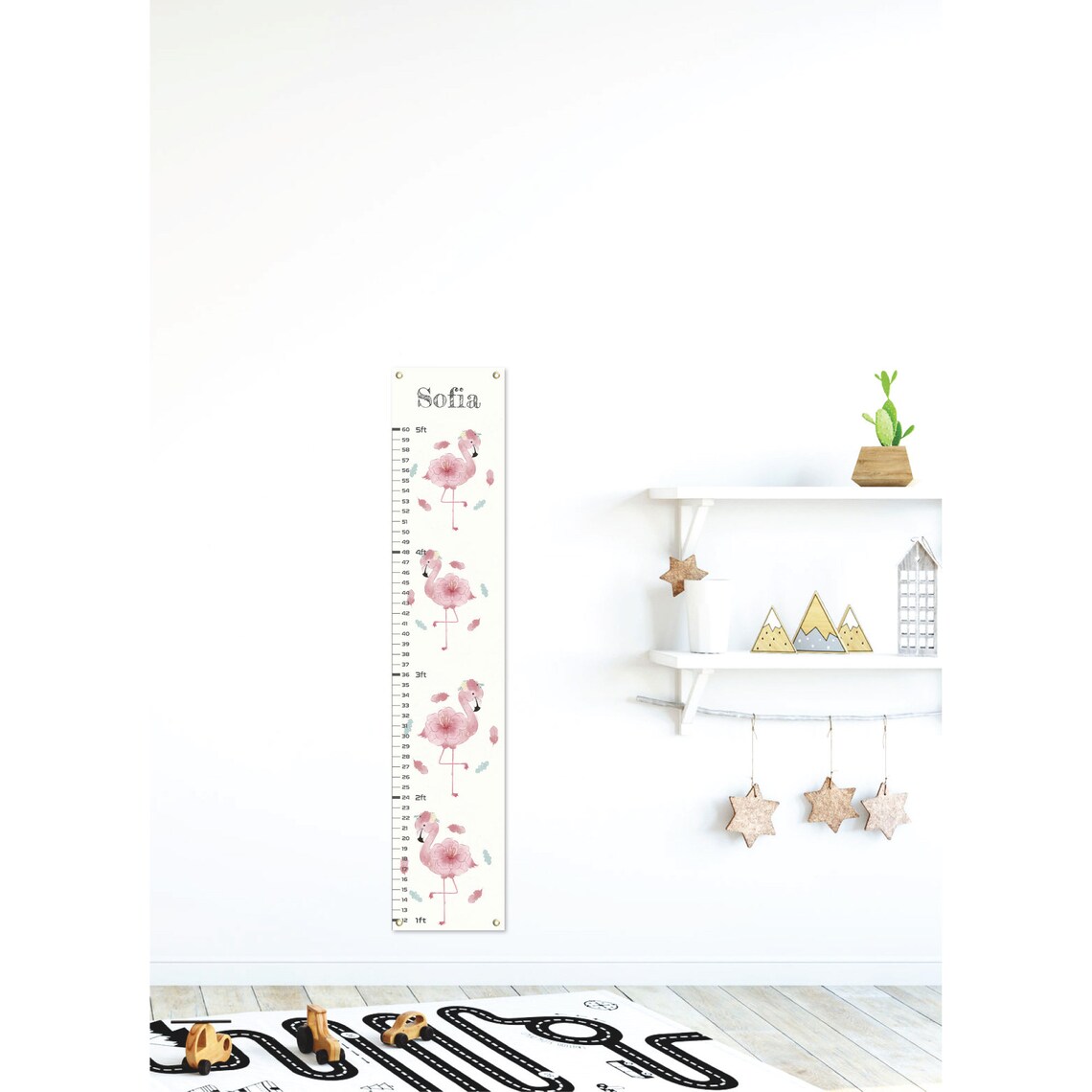 Flamingo Personalized Growth Chart Height Chart Kids Growth - Etsy