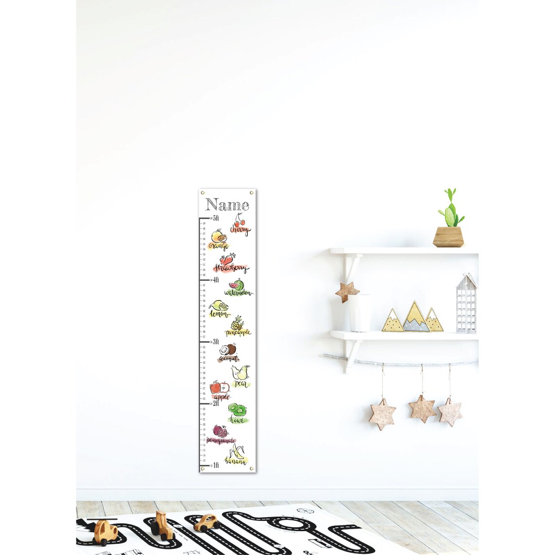 Fruits Personalized Growth Chart Height Chart Kids Growth - Etsy