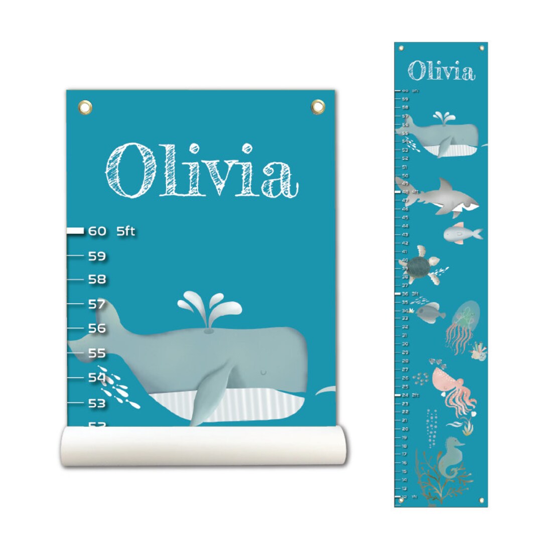 Sea Animal, Personalized Growth Chart, Height Chart, Kids Growth Chart ...