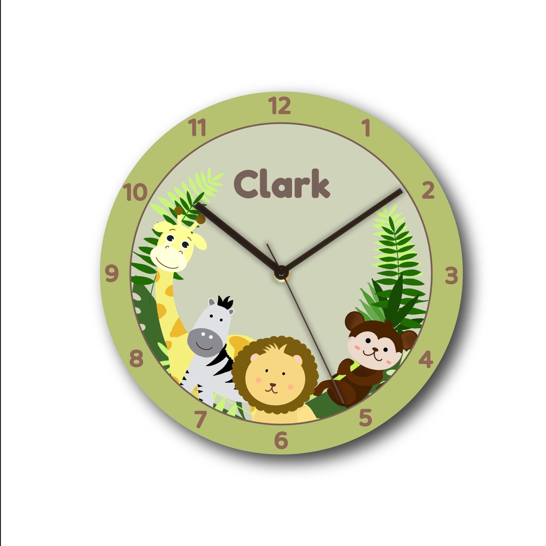 Personalized Kids Wall Clock, Girl and Boy Wall Clock, Educational ...