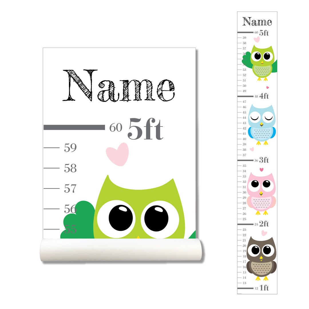 Personalized Growth Chart Wall Decal, Height Chart, Kids Growth Chart ...