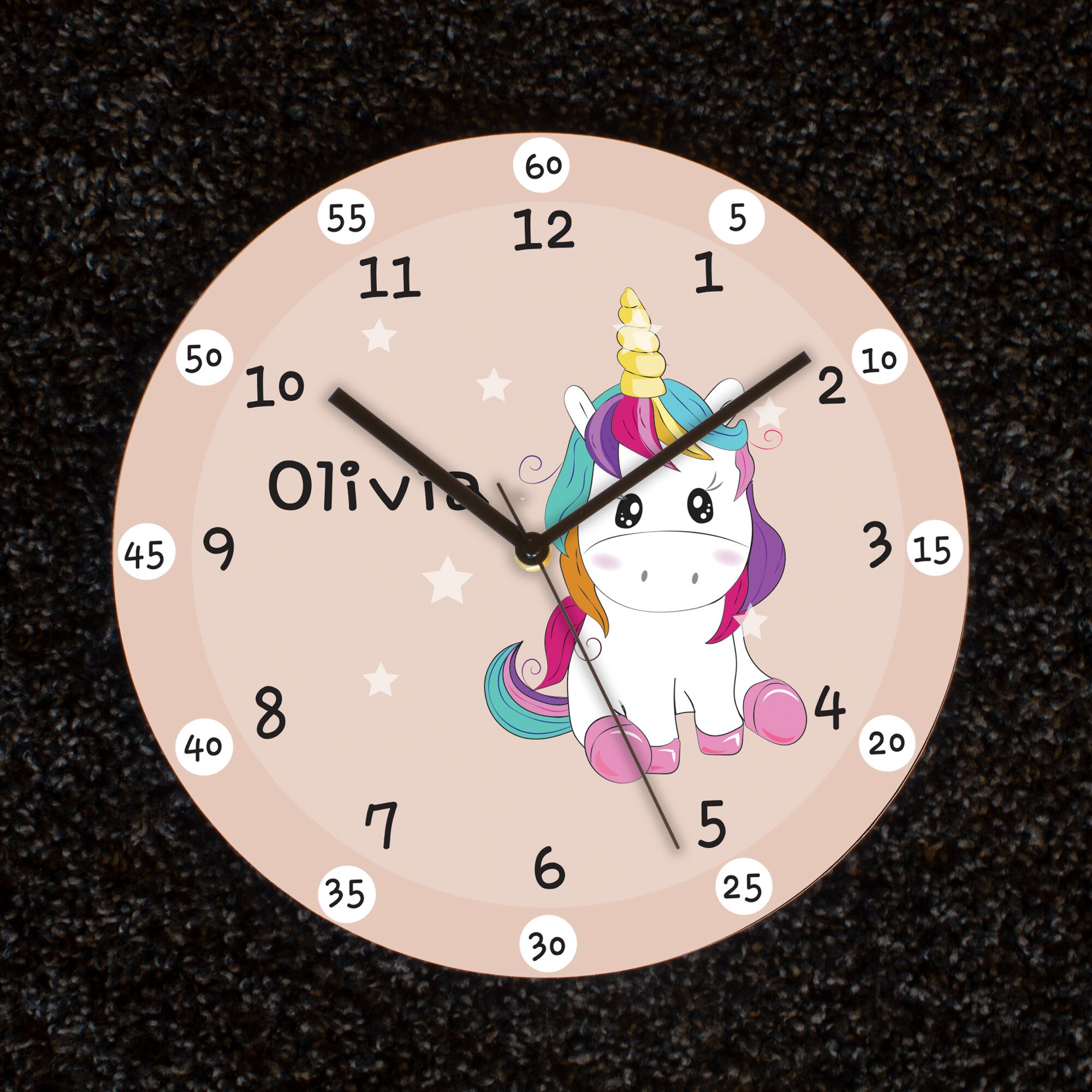 Personalized Kids Wall Clock Girl Wall Clock Educational | Etsy