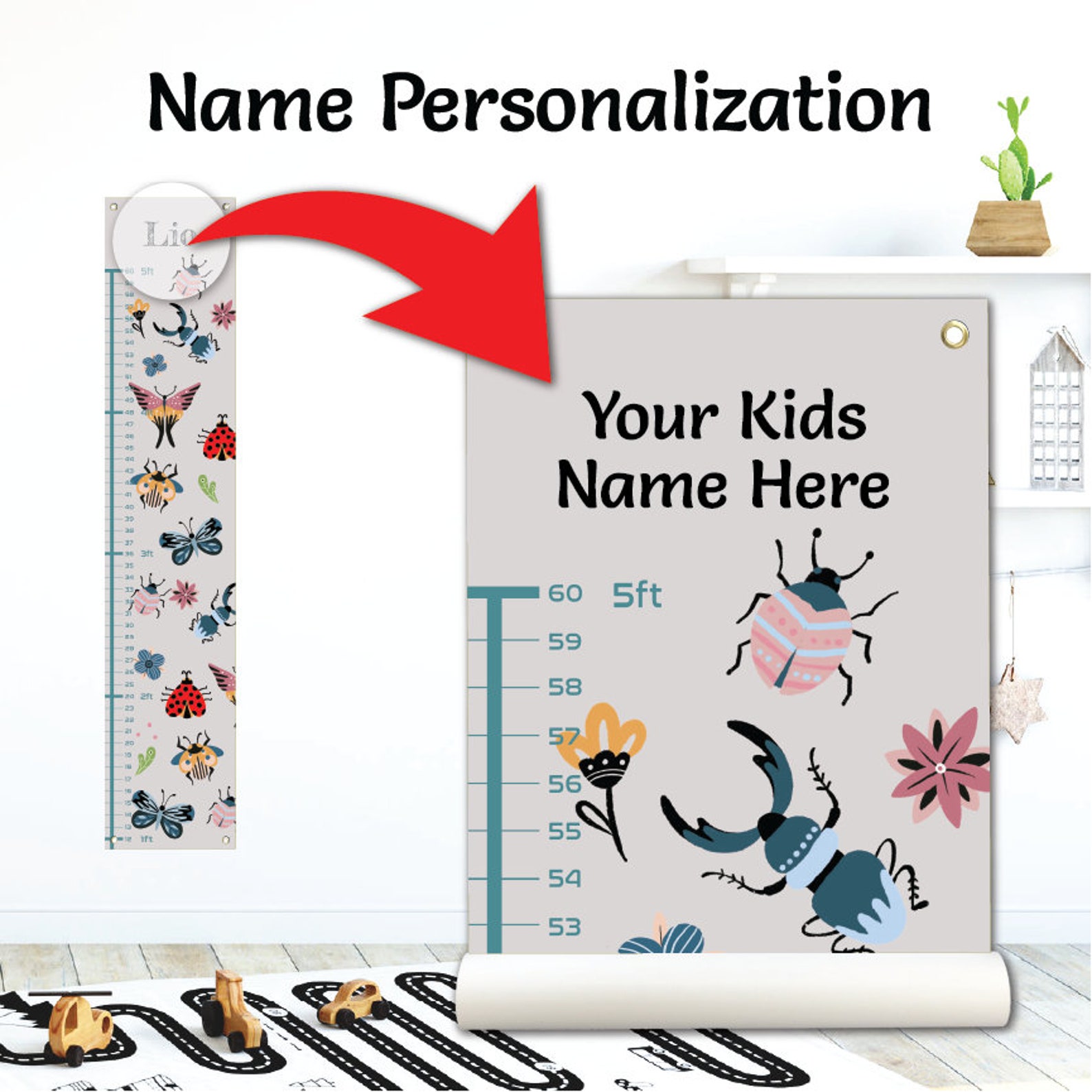 Personalized Growth Chart Height Chart Kids Growth Chart | Etsy