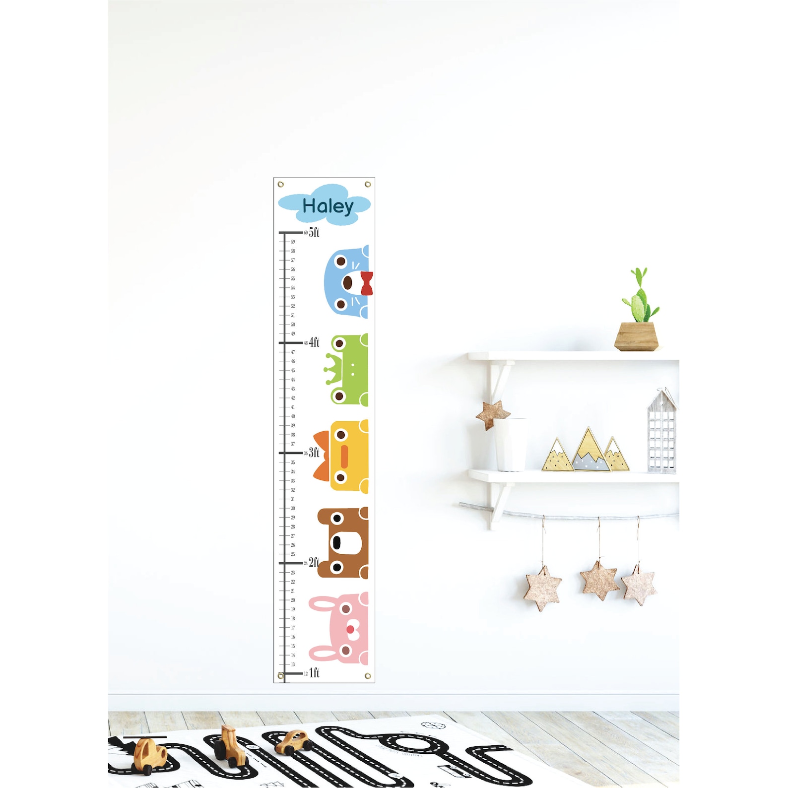 Personalized Growth Chart, Height Chart, Kids Growth Chart, Animal ...