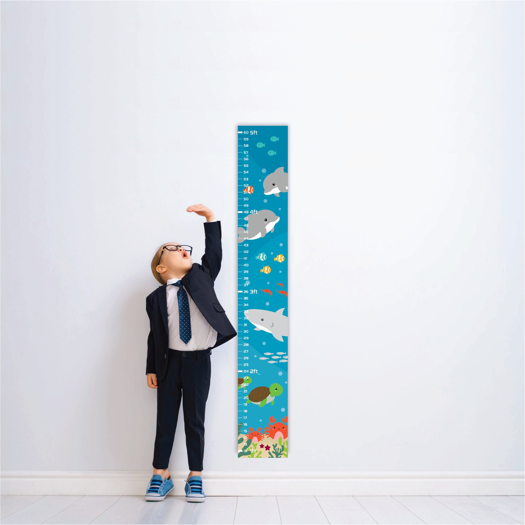 Ocean Growth Chart Wall Decal Height Chart Kids Growth - Etsy