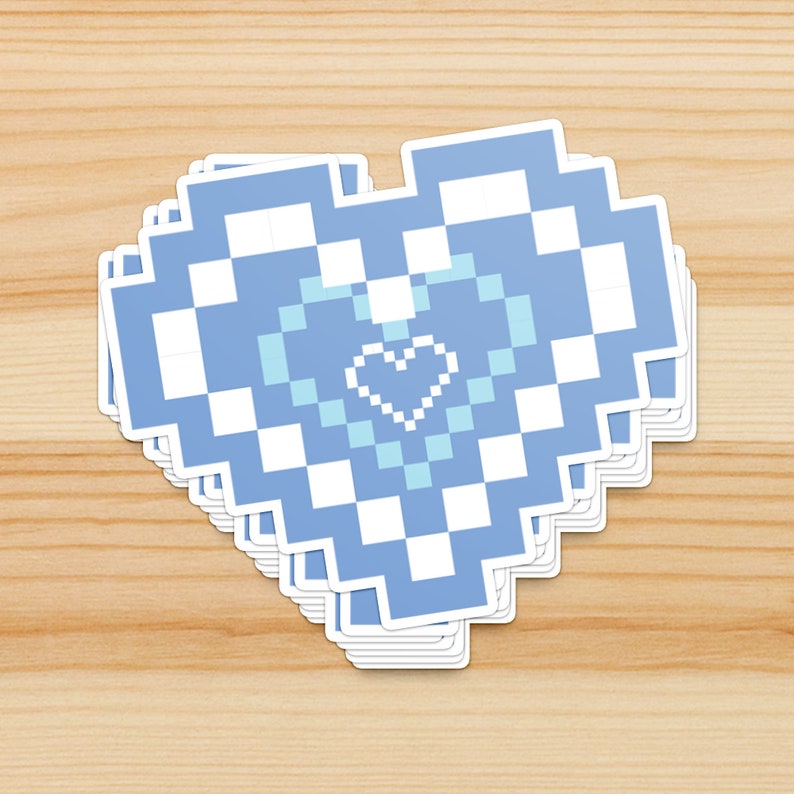 Retro Pixel Heart Sticker 90s Nostalgia Inspired - Etsy
