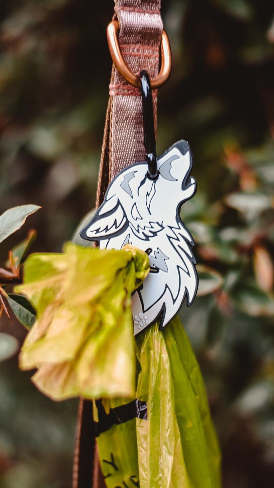 Hands Free Poo Bag Carrier - Wolf Design | Poop N Go | Great for Long ...