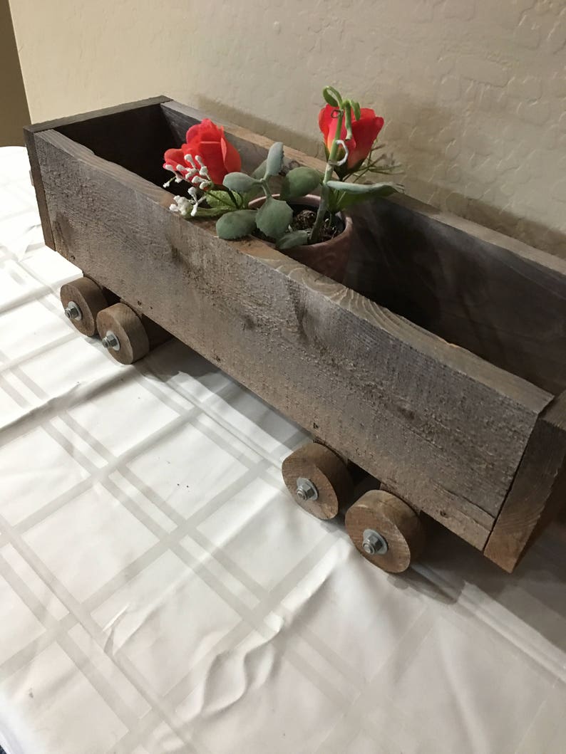 Train Planter, Train Enthusiast, Train Collector, Box Car, Wood ...