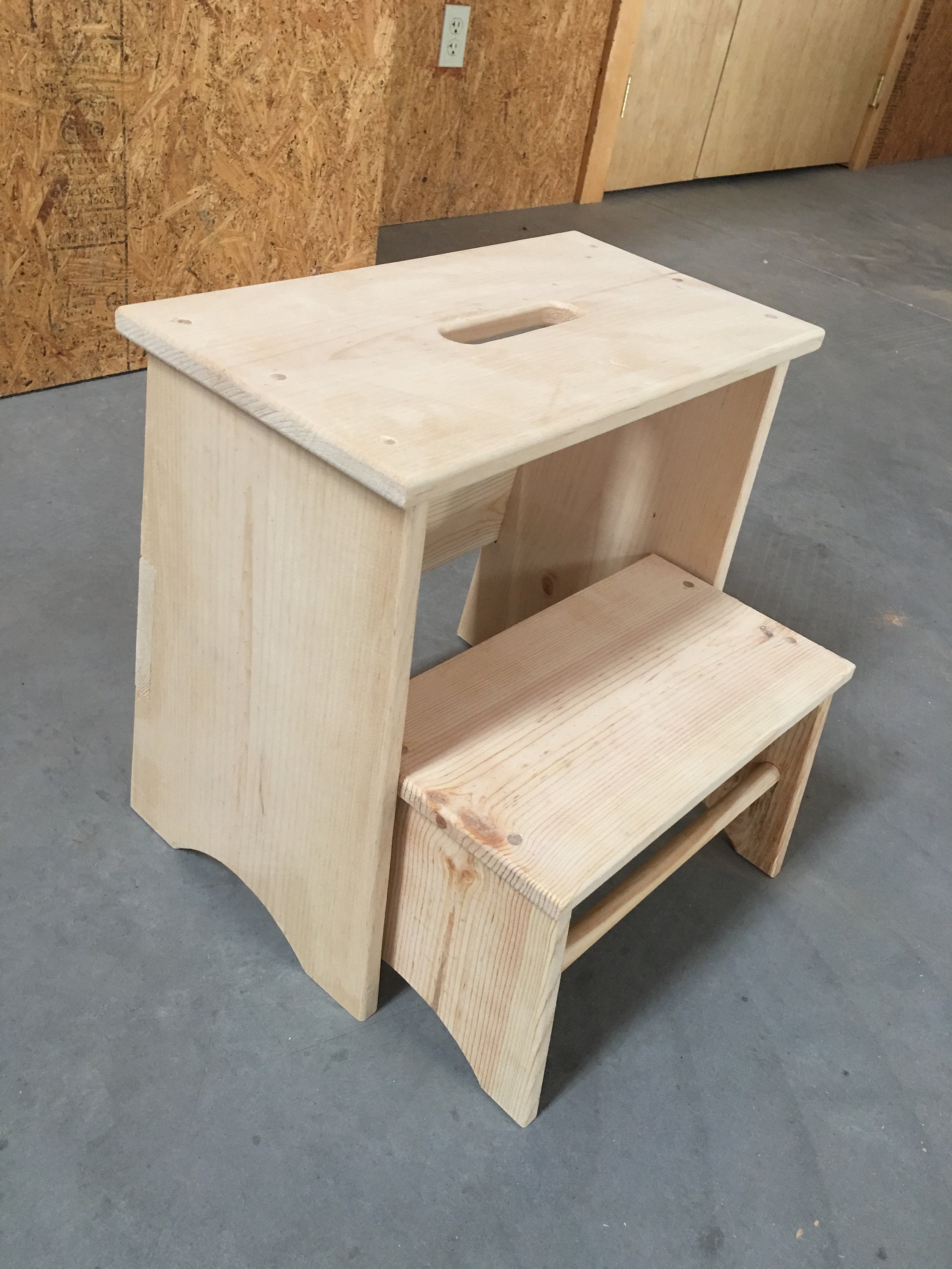 Bathroom Step Stool, Two Step-step Stool, Wood Step Stool, Step Stool ...
