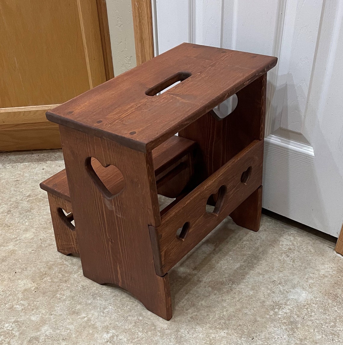 Farmhouse Step Stool Two Step-step Stool Wood Step Stool - Etsy