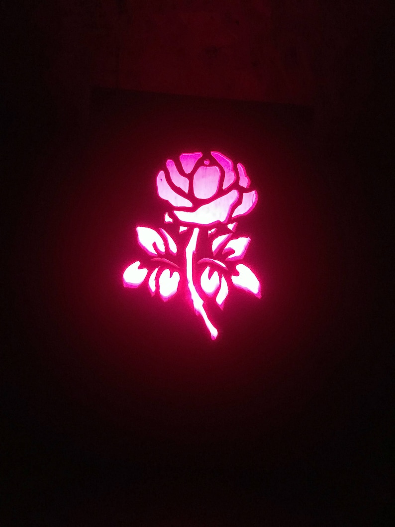 Rose Lightbox, Luminary, Rose Light Box, Wood, Rose, Home Decor, Night ...