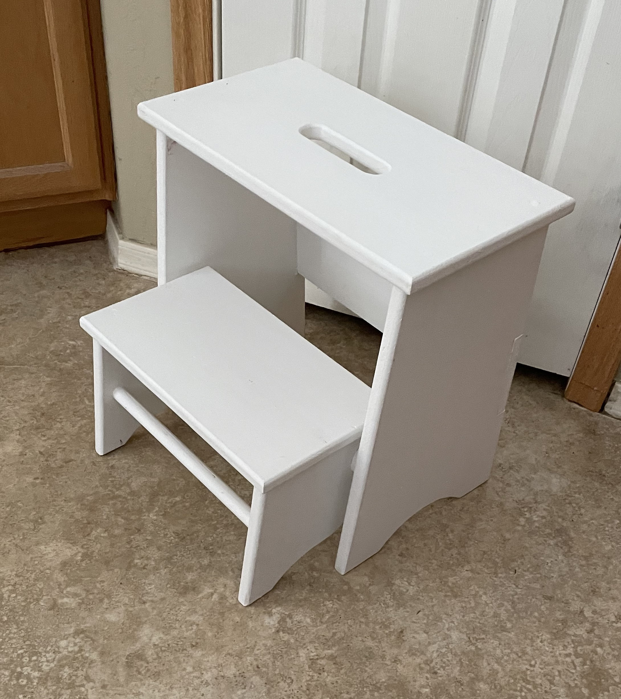 Kitchen Step Stool, Folding Step Stool, Two Step-step Stool, Wood Step ...