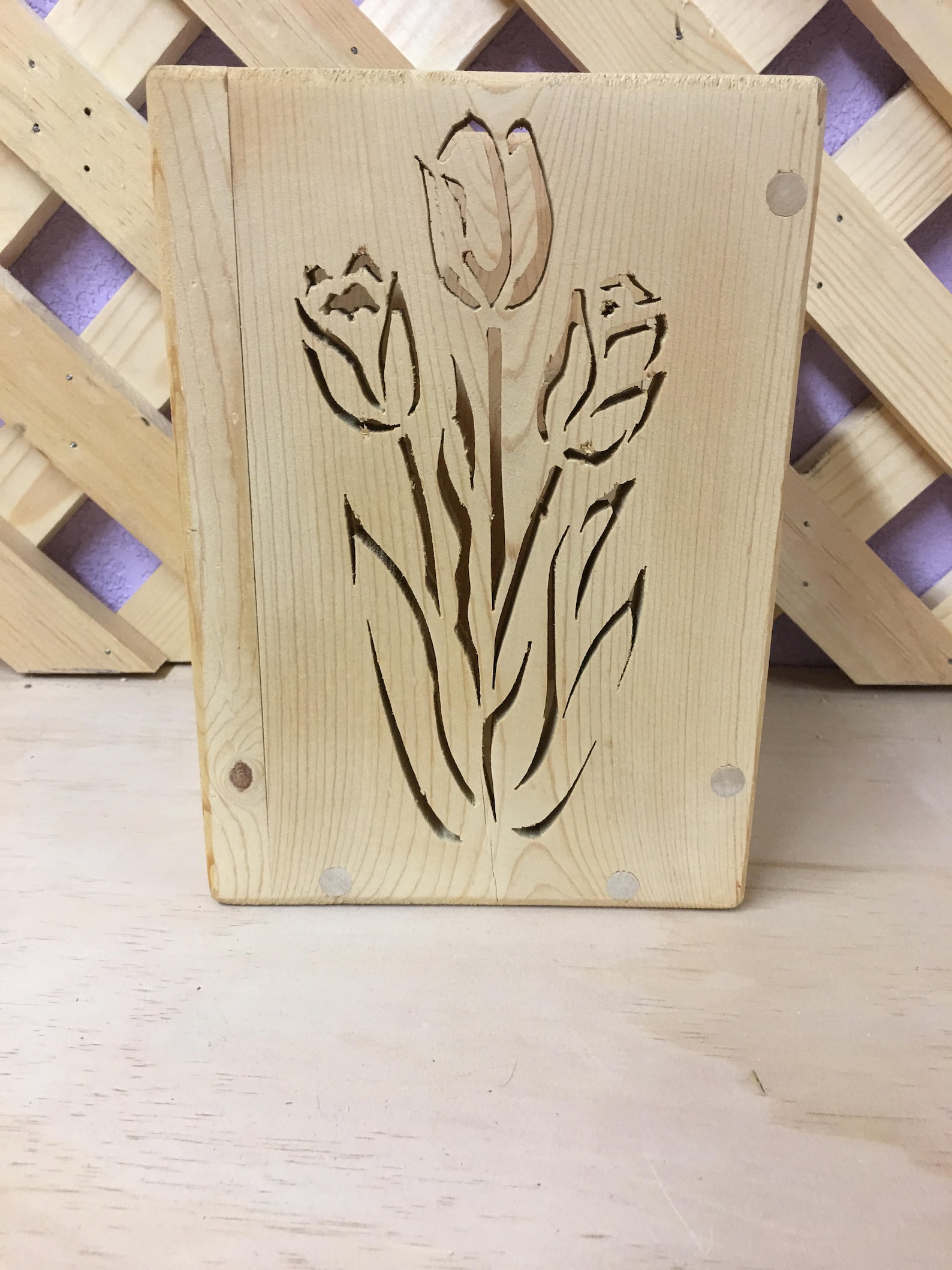 Tulips Luminary Tulip Light Box Wood Tulip Lightbox Home - Etsy