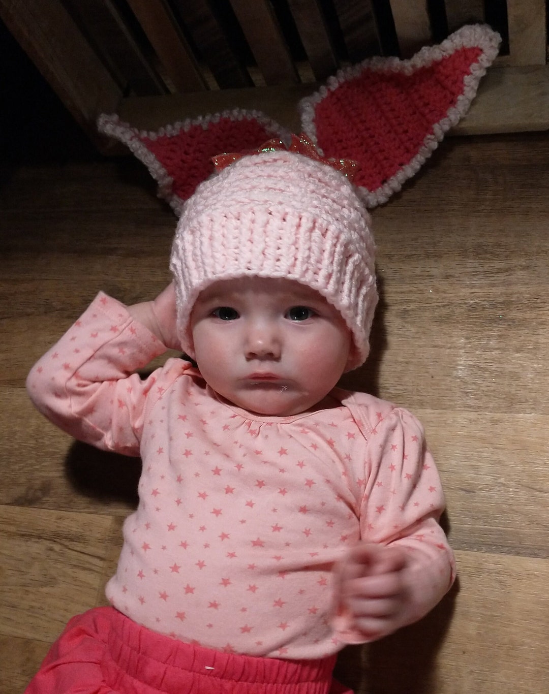 Handmade Easter Bunny Beanie, Bunny Ears Hat, Flop Ears Bunny Cap ...