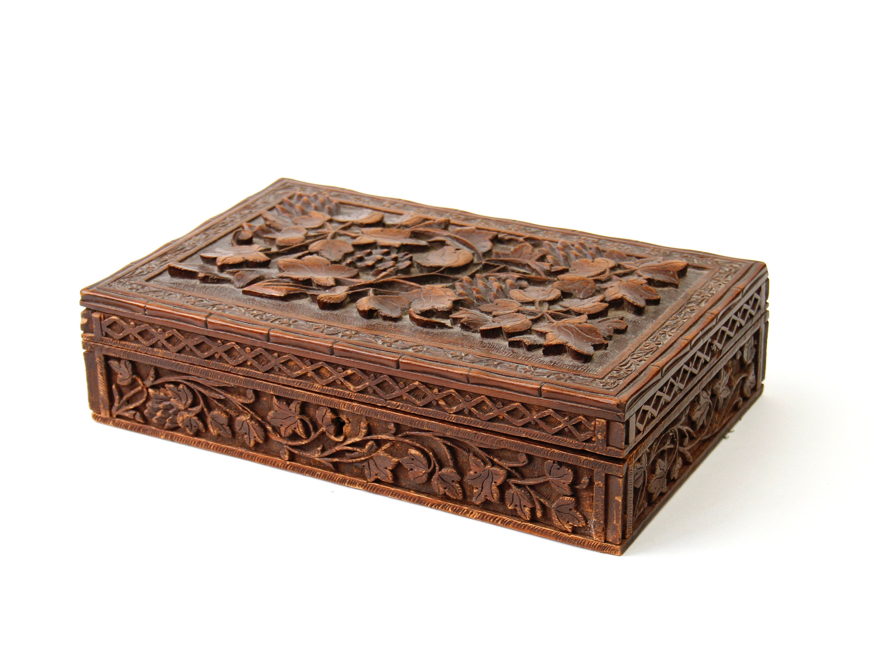 Antique Chinese Asian Wood Carving Box - Etsy