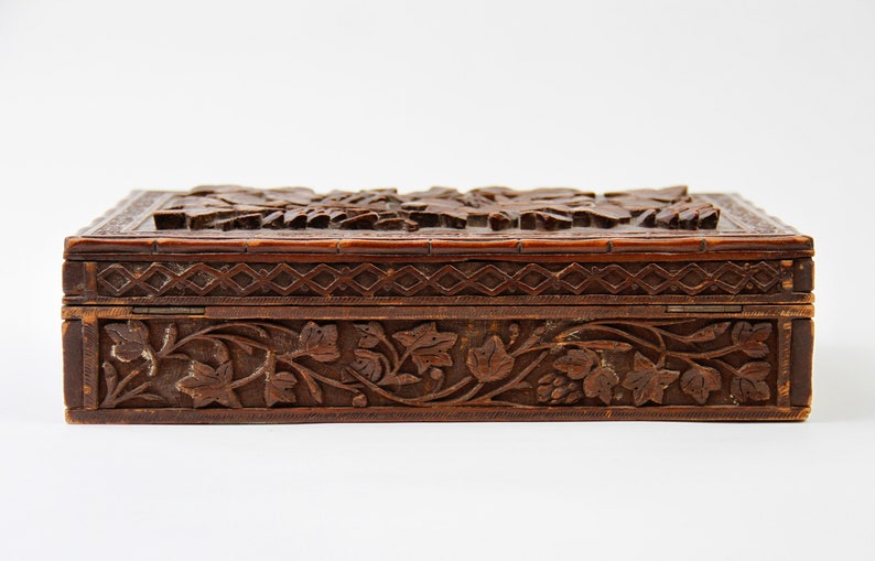 Antique Chinese Asian Wood Carving Box - Etsy