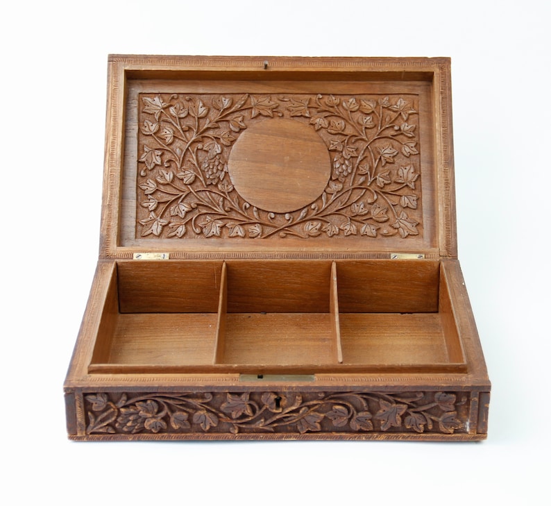 Antique Chinese Asian Wood Carving Box - Etsy